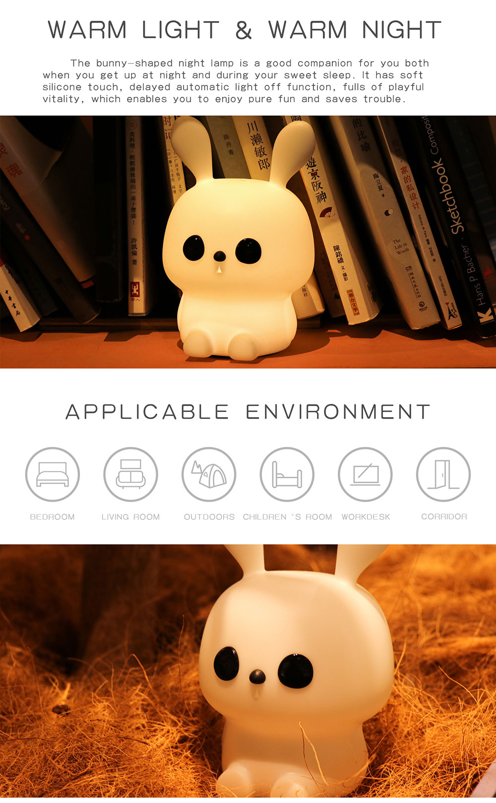 Wholesale Lovely Rabbit Night Light, Rabbit Silicone Lamp
